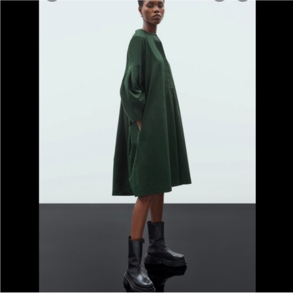 COS | Dresses | New Cos Midi Dress Puff Sleeve Size 8 | Poshmark